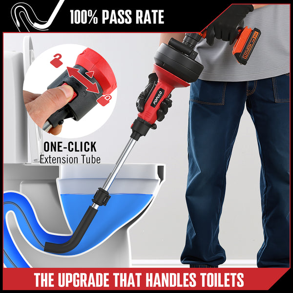 POPULO 16.5FT Auto Feed Drain Snake, Upgraded Toliet Auger, Plumbing H ...